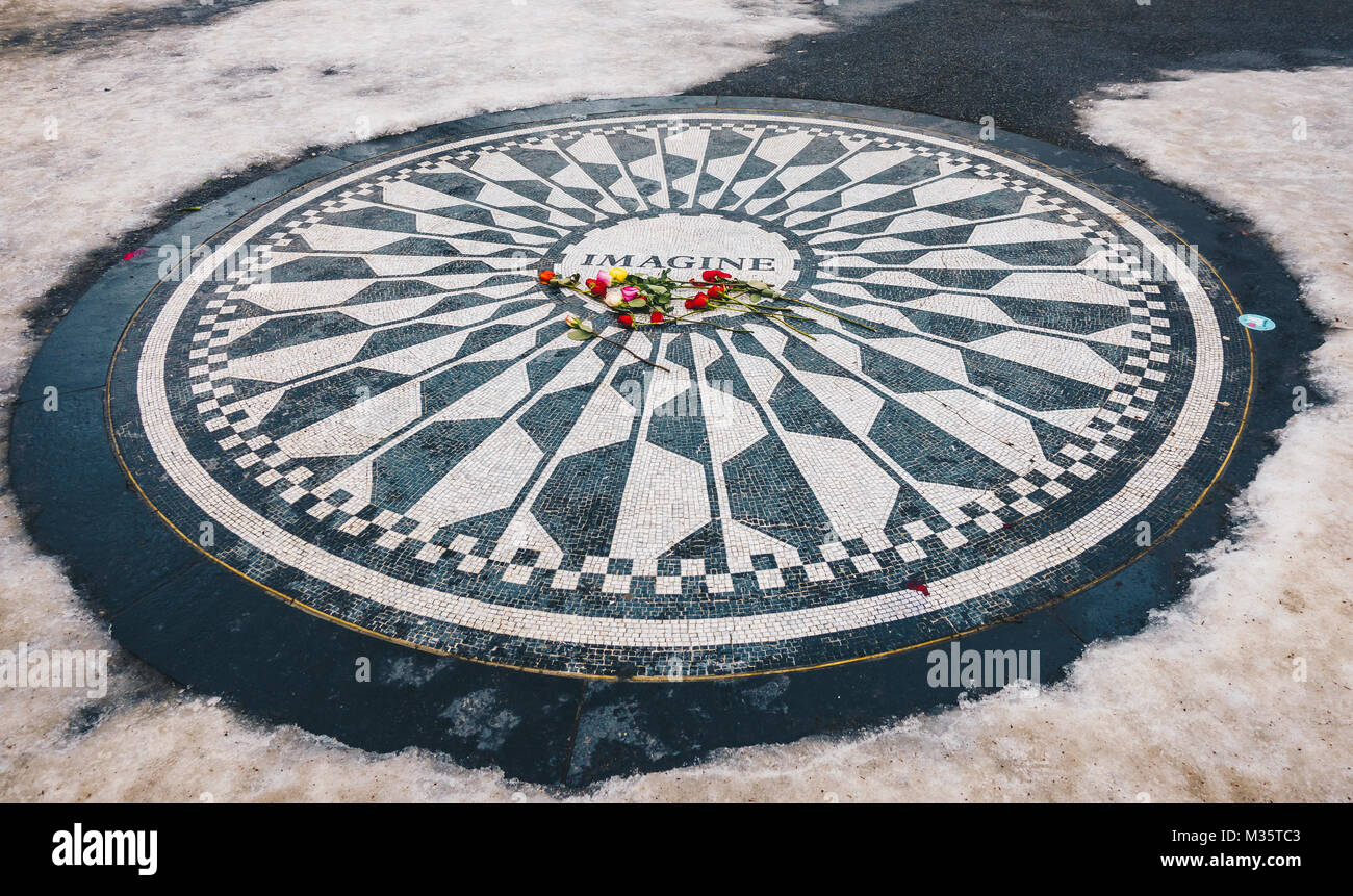 New York City, USA - March 18, 2017 - Strawberry Fields memorial for ...