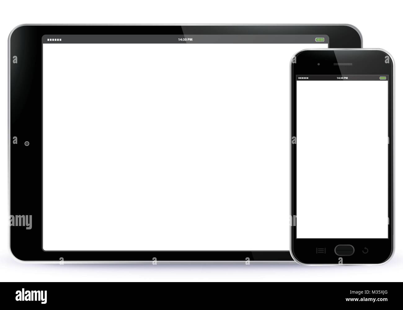 Tablet PC and Mobile Phone Vector Illustration Stock Vector Image & Art ...