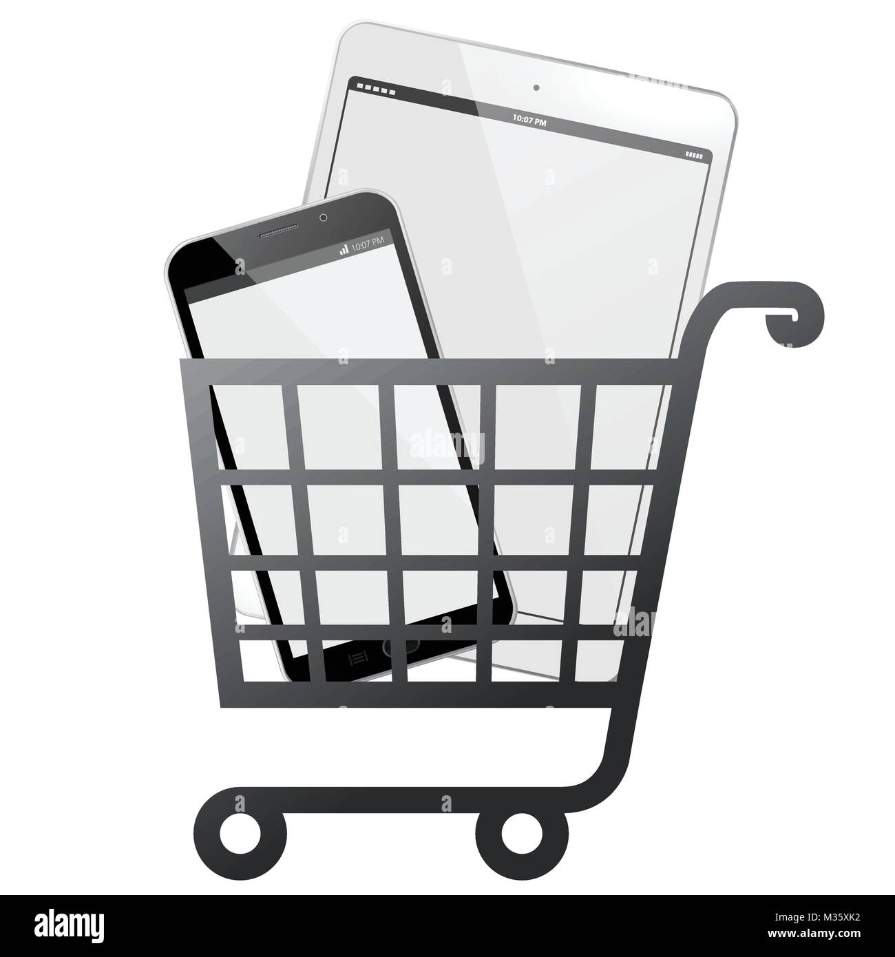 Shopping trolley icon iphone Stock Vector Images - Alamy