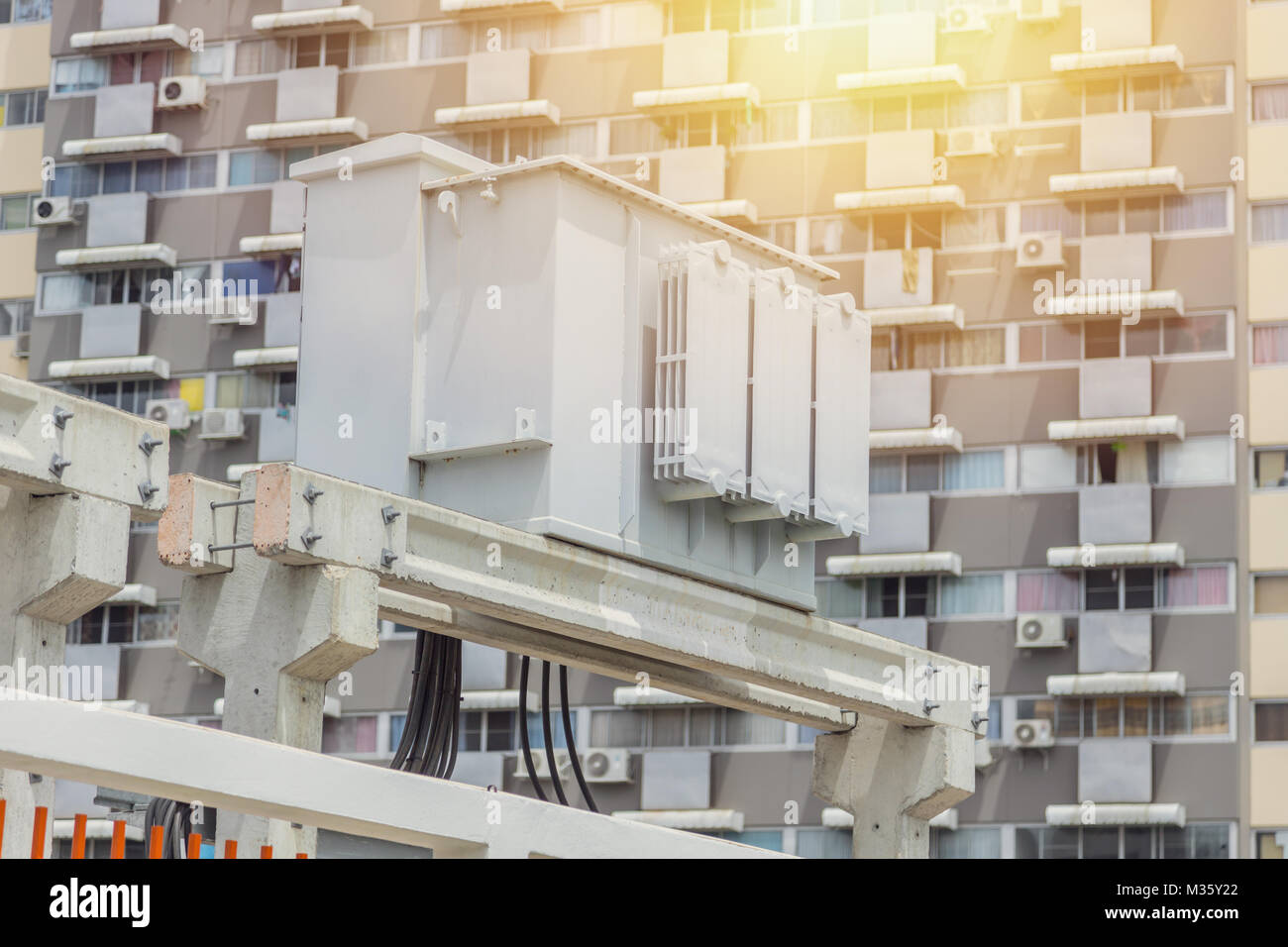 Electricity Transformer with accommodation apartment community building ...