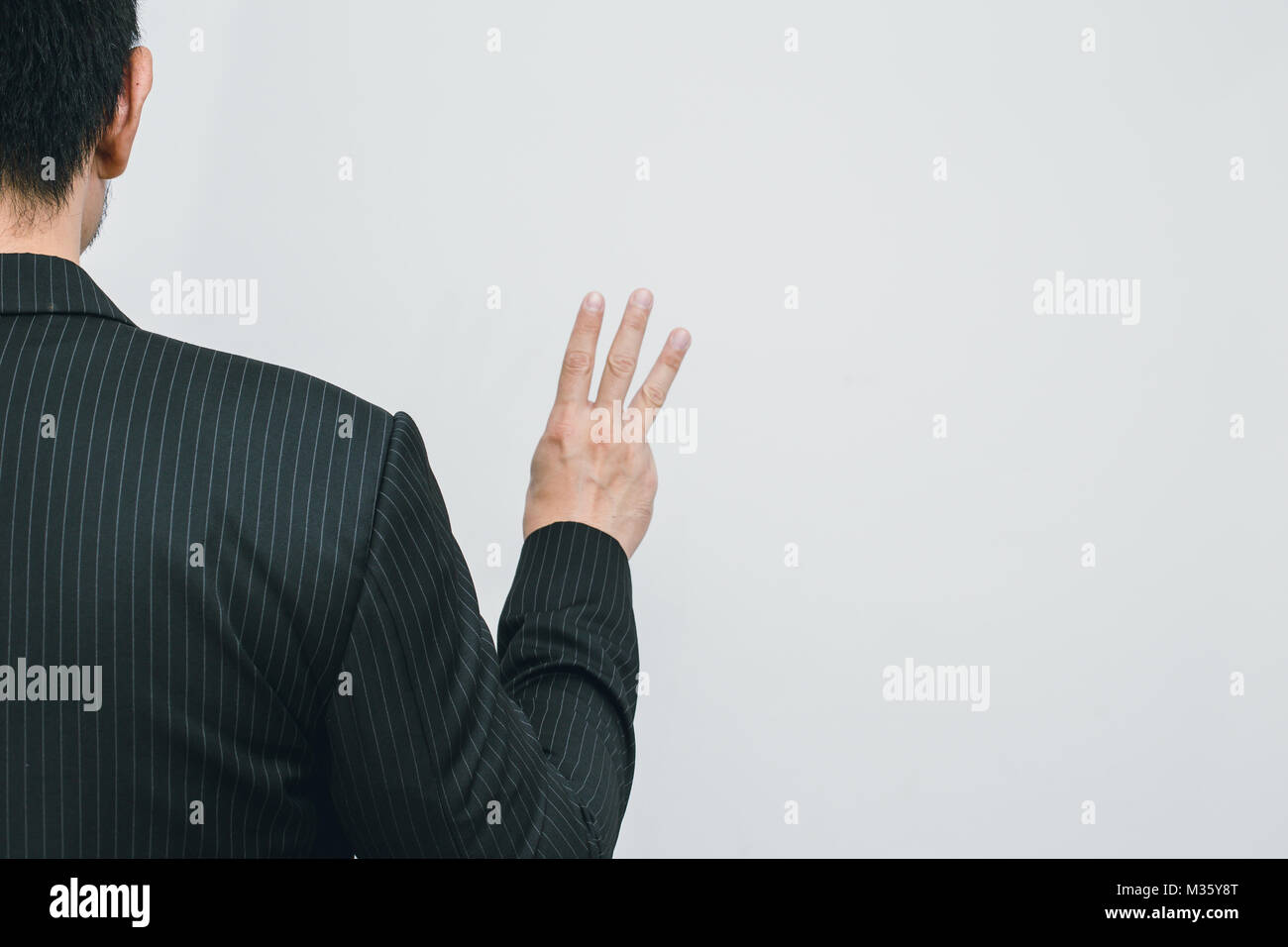 Japanese hand gesture number three hi-res stock photography and images ...