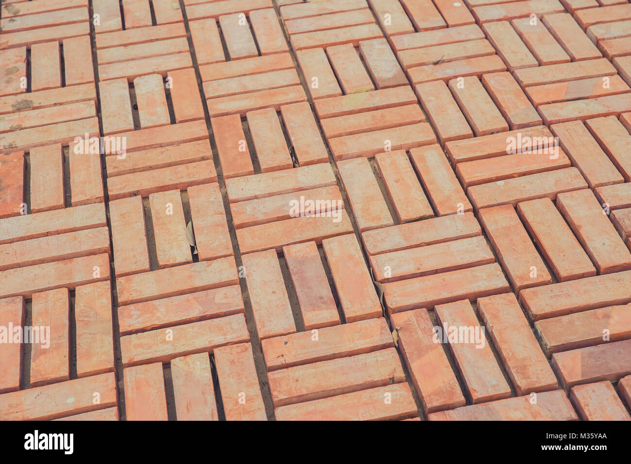 brickwork pattern making for footpath retro vintage style Stock Photo ...