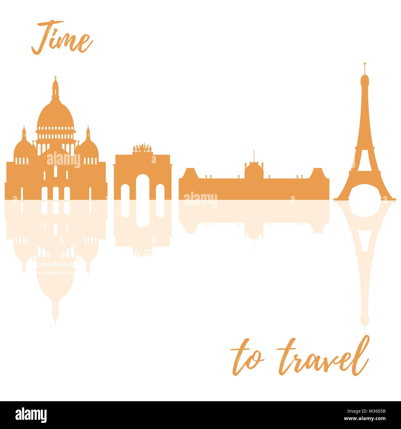 Famous buildings of Paris. Symbols and landmarks. Design for banner ...