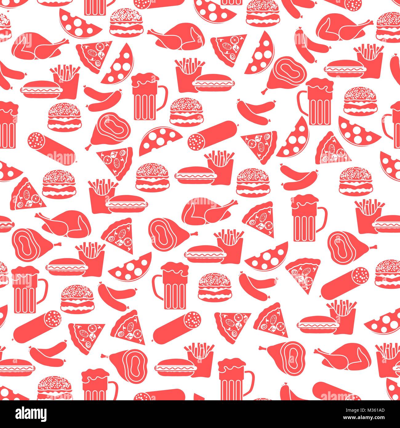 Seamless pattern with different foods. Design for banner and print ...