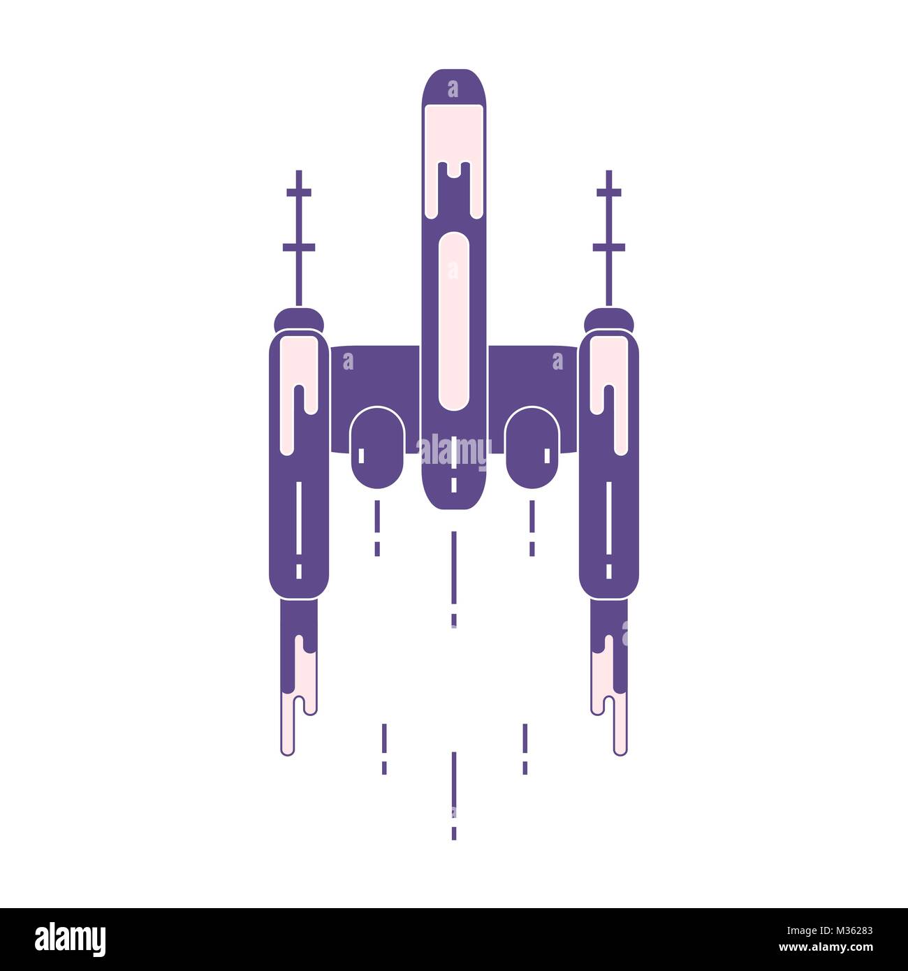 Spaceship. Space exploration, science, technology. Design for banner ...