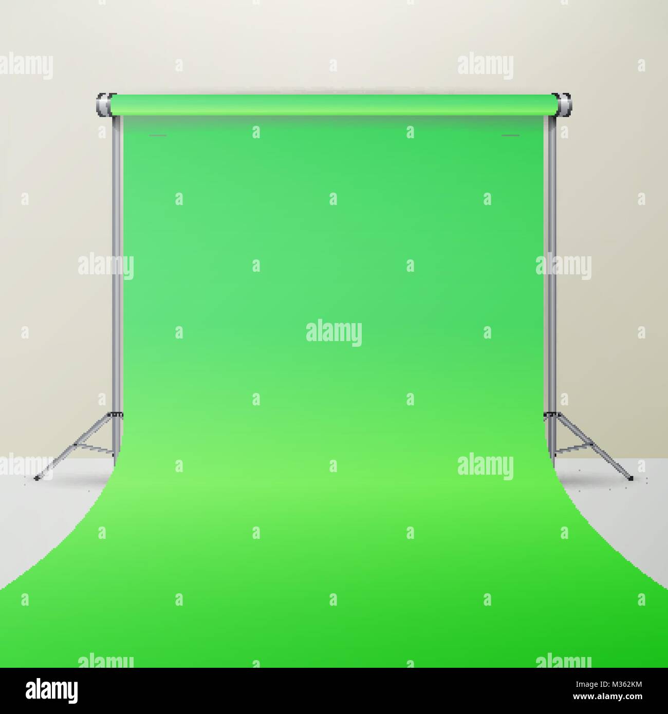 Realistic Hromakey Vector. Green Paper Backdrop. Isolated Illustration ...