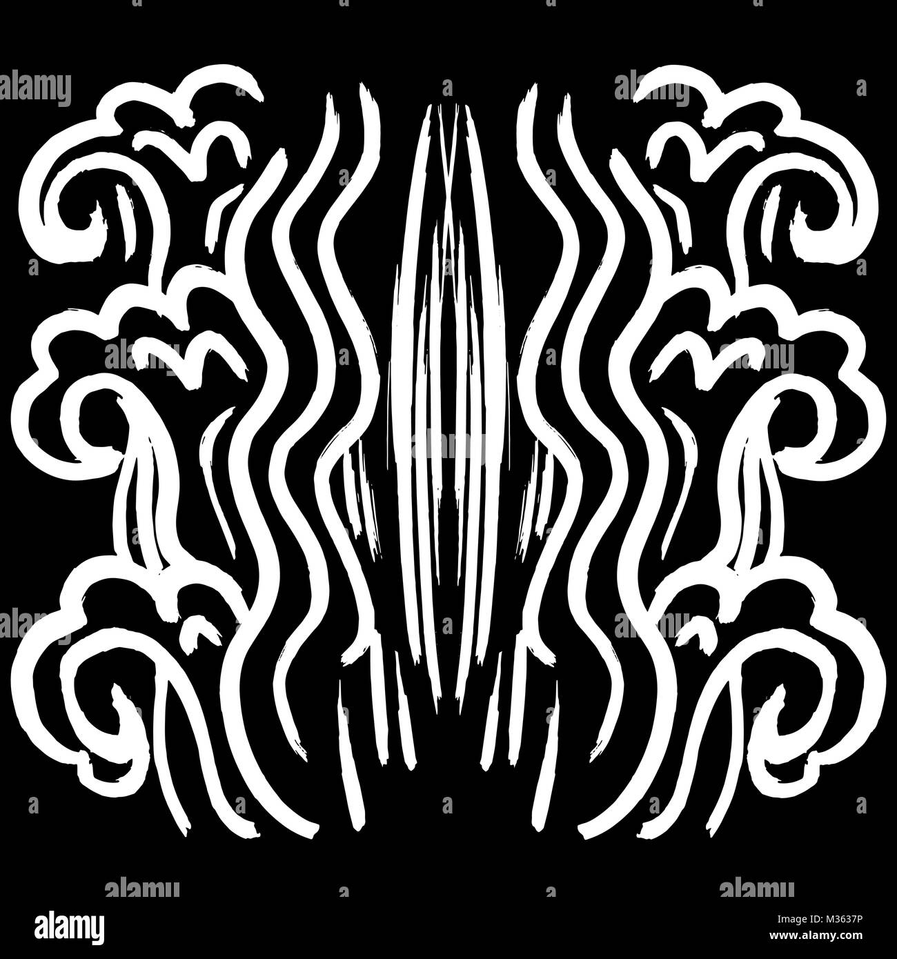 Black and white ocean wave drawing hi-res stock photography and images ...