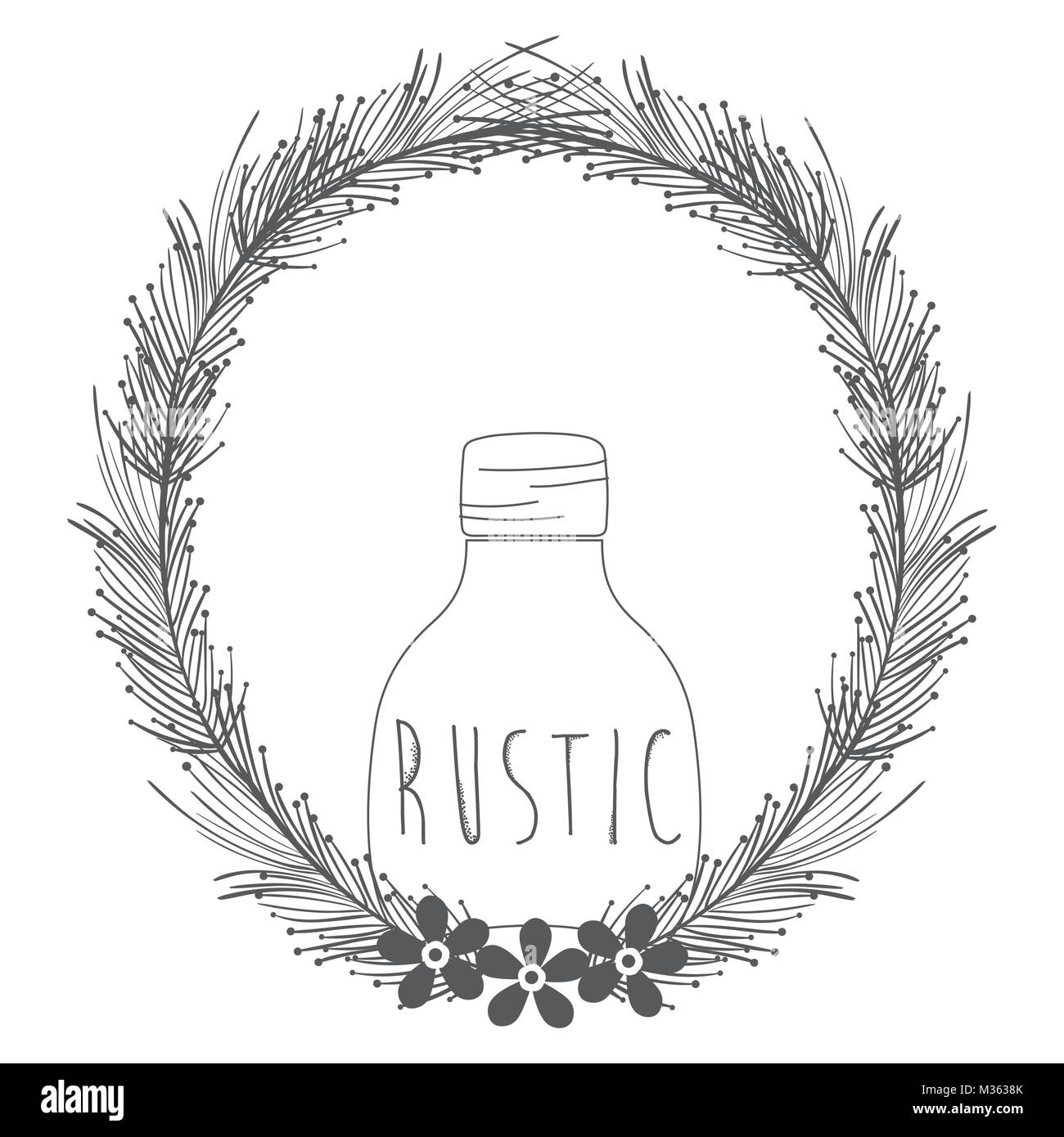 Glass jar flowers hand Stock Vector Images - Alamy