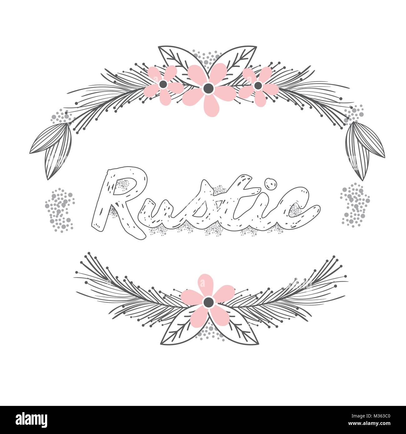 Rustic wreath hand drawn Stock Vector Image & Art - Alamy
