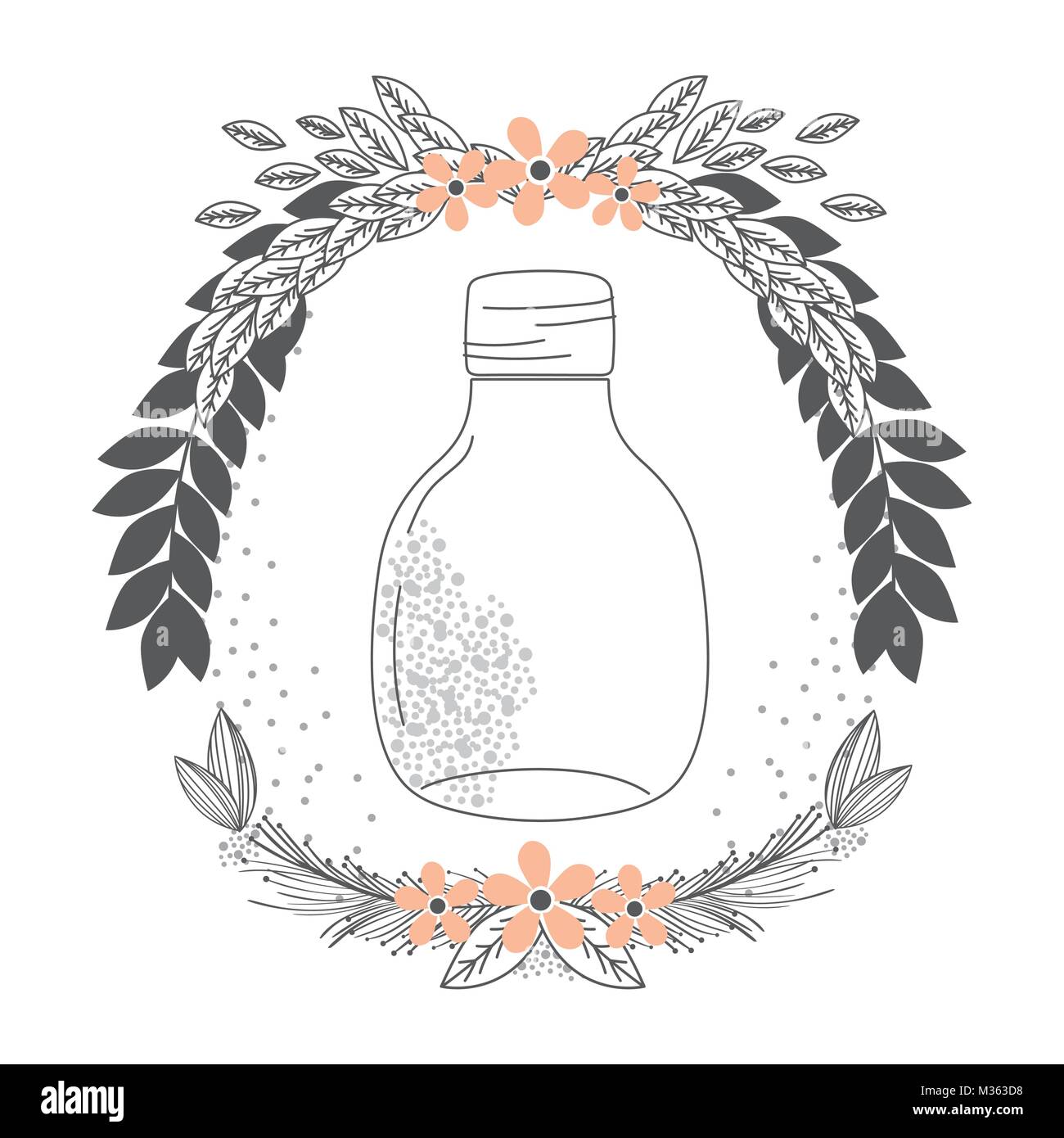 Glass jar flowers hand Stock Vector Images - Alamy