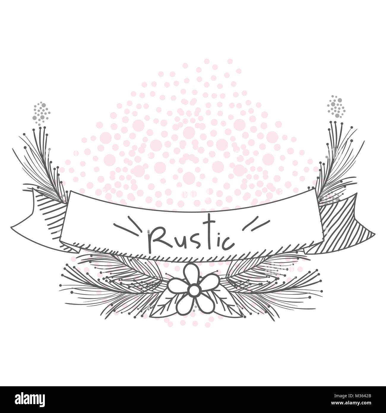 Rustic wreath hand drawn Stock Vector Image & Art - Alamy