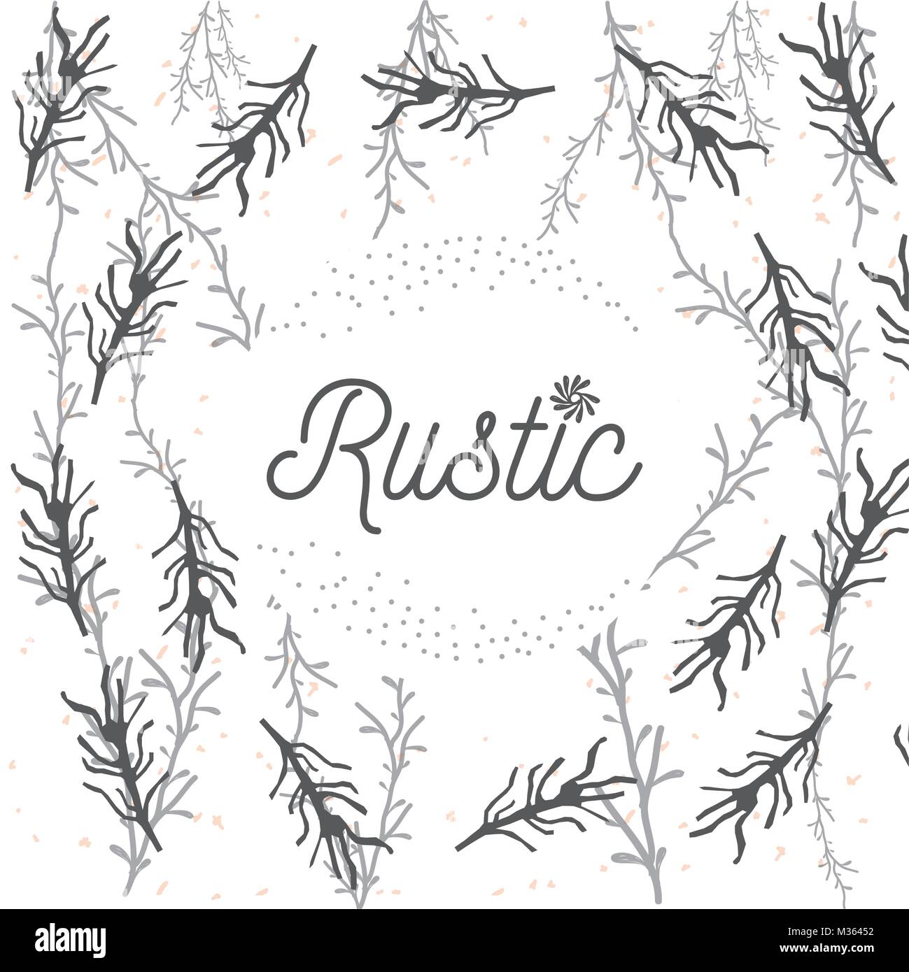 Rustic leaves hand drawn background Stock Vector Image & Art - Alamy
