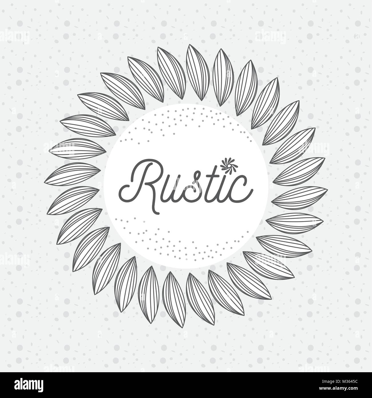 Rustic floral round frame hand drawn Stock Vector Image & Art - Alamy