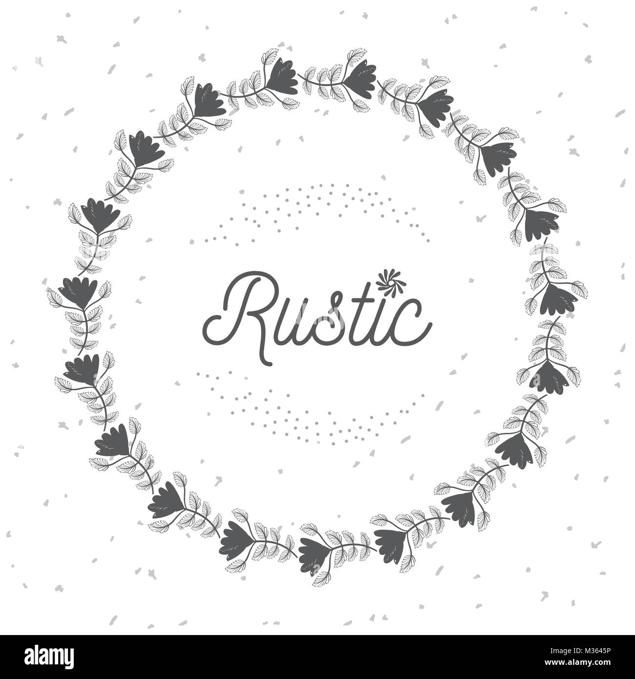 Rustic floral round frame hand drawn Stock Vector Image & Art - Alamy