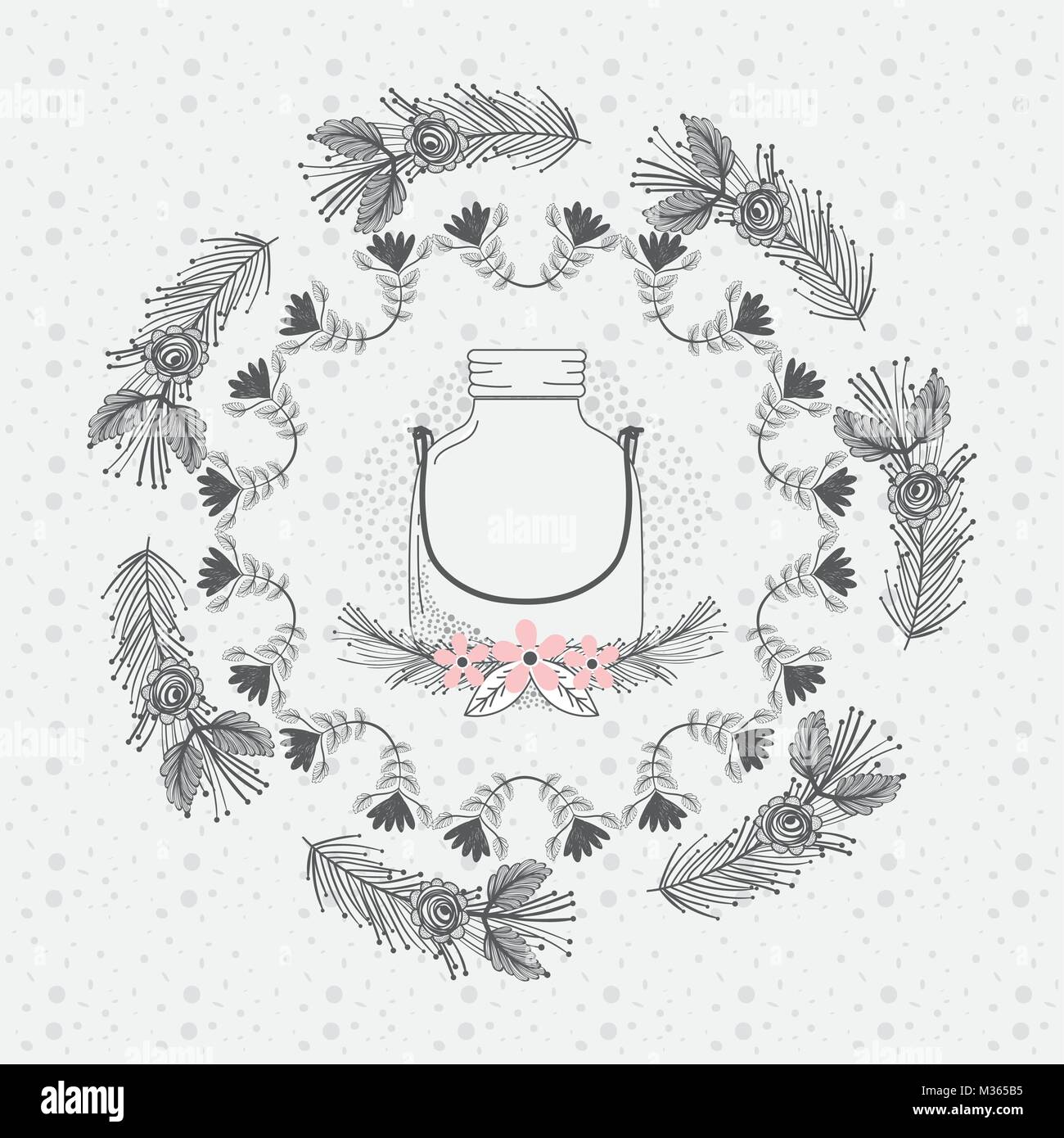 Glass jar flowers hand Stock Vector Images - Alamy