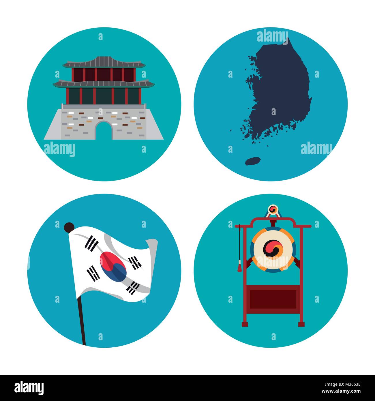 South korea round icons Stock Vector Image & Art - Alamy