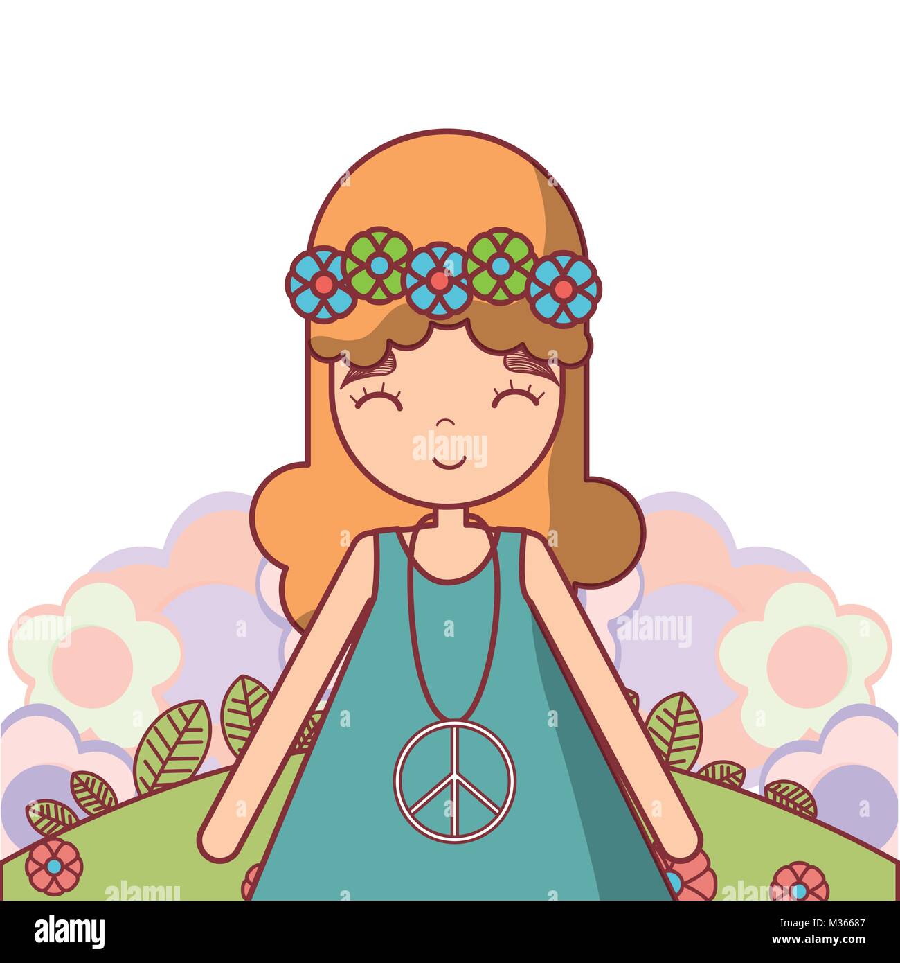 Hippie cute cartoon Stock Vector Image & Art - Alamy