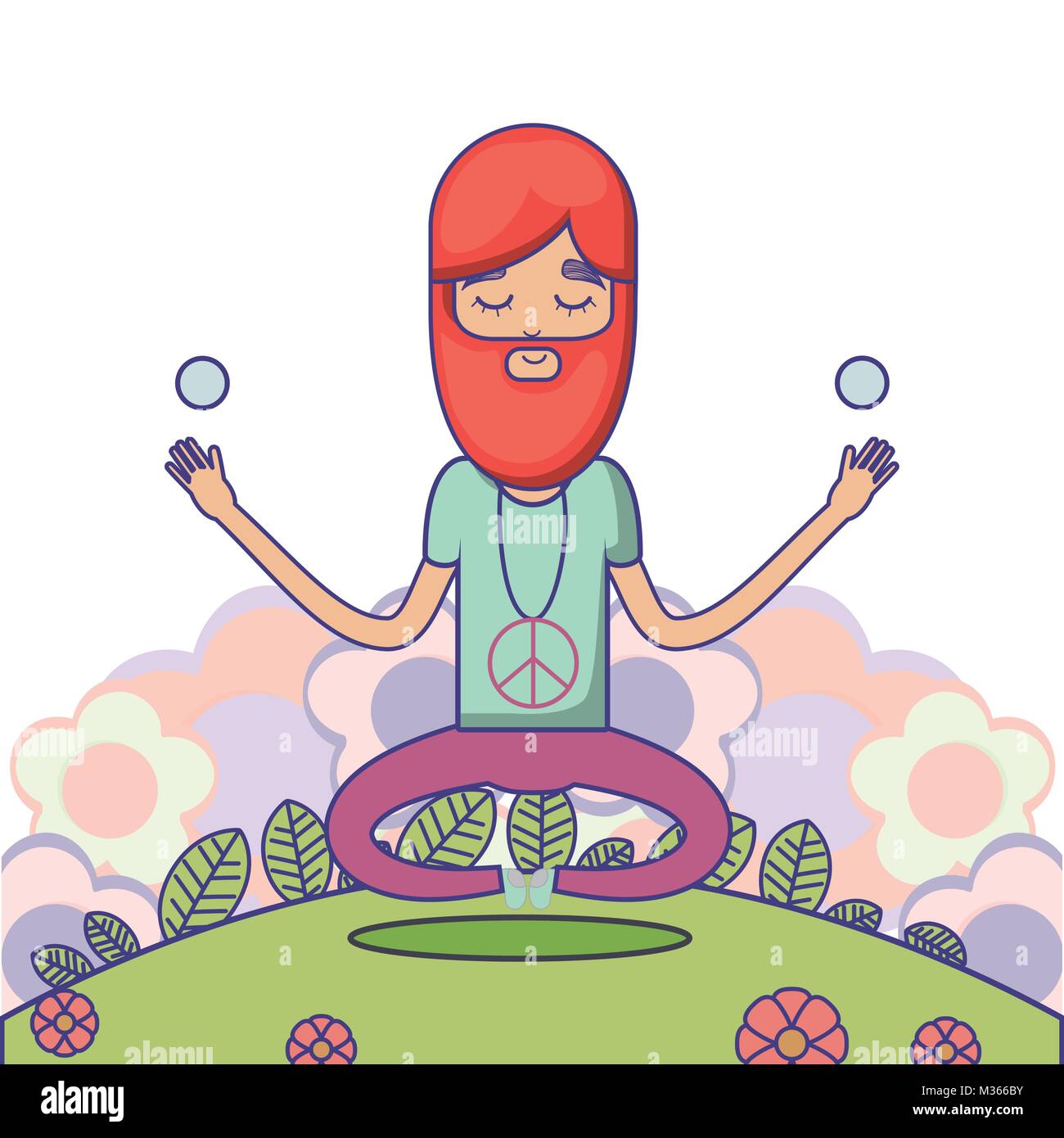 Hippie cute cartoon Stock Vector Image & Art - Alamy