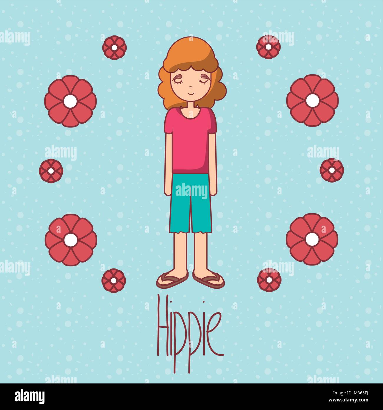 Hippie cute cartoon Stock Vector Image & Art - Alamy