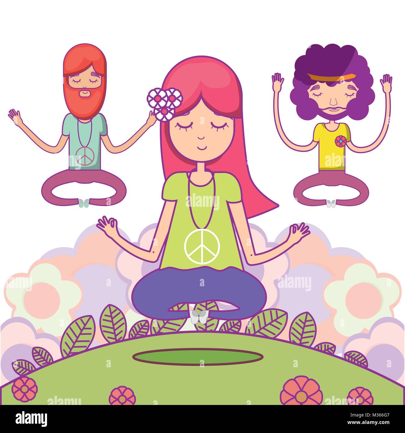 Hippie cute cartoon Stock Vector Image & Art - Alamy