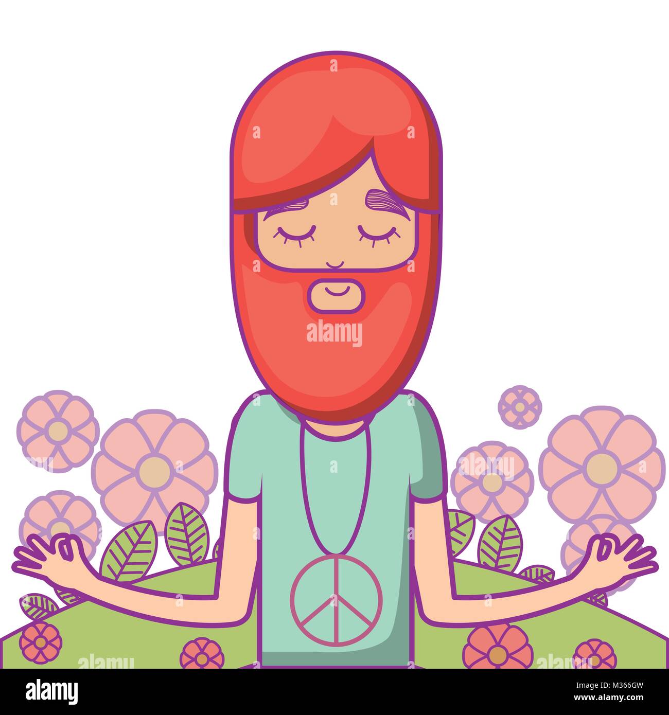 Hippie cute cartoon Stock Vector Image & Art - Alamy