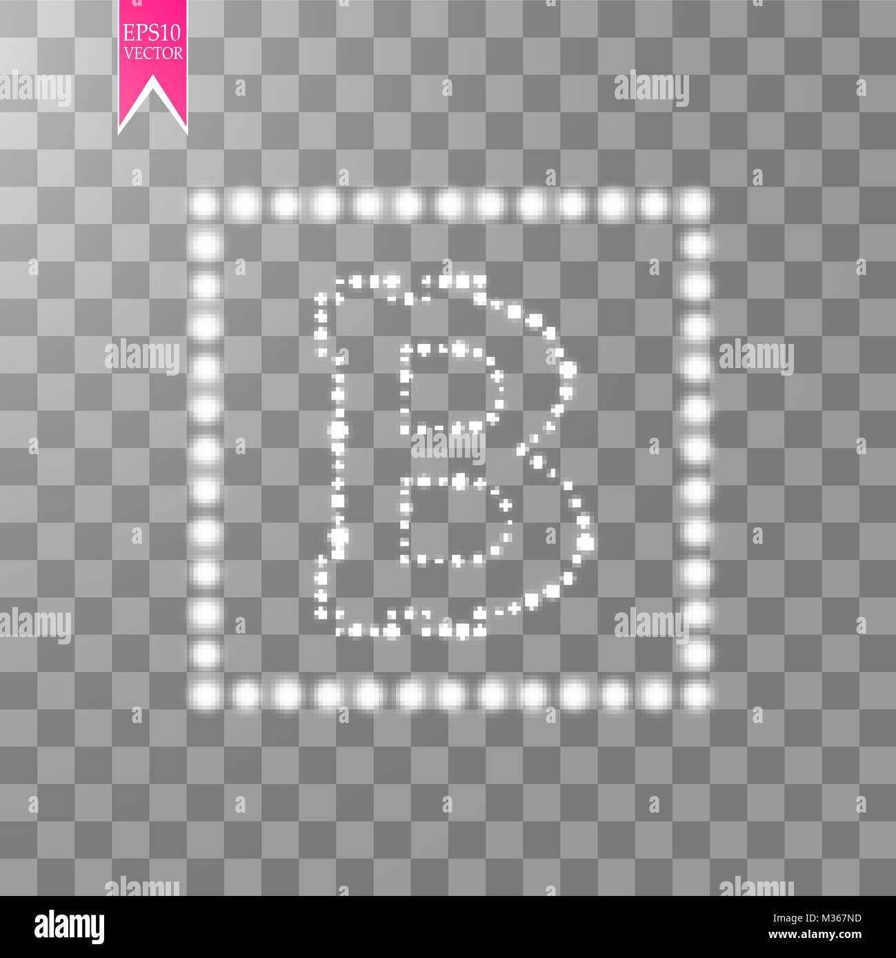 Digital bitcoins symbol with light effect on transparent backgraund ...