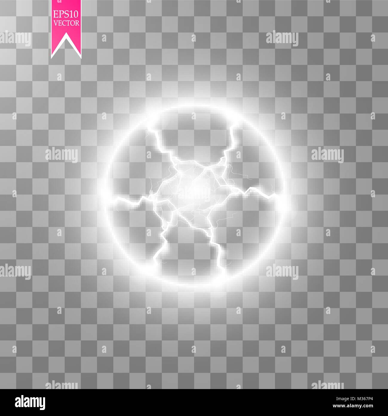 Transparent light effect of electric ball lightning. Magic plasma ball ...