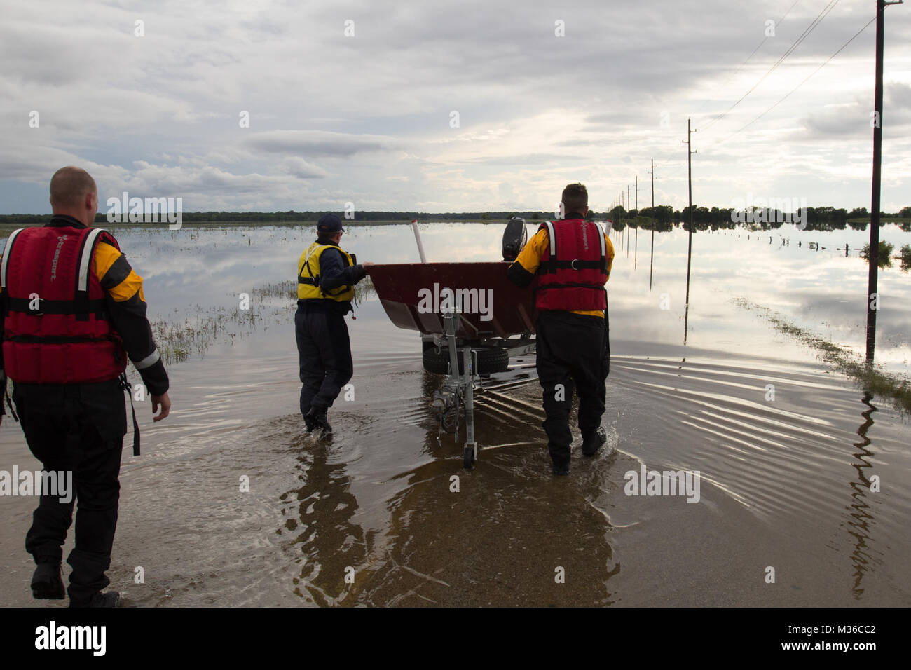Texas Task Force 1 Urban Search and Rescue members prepare to launch a ...