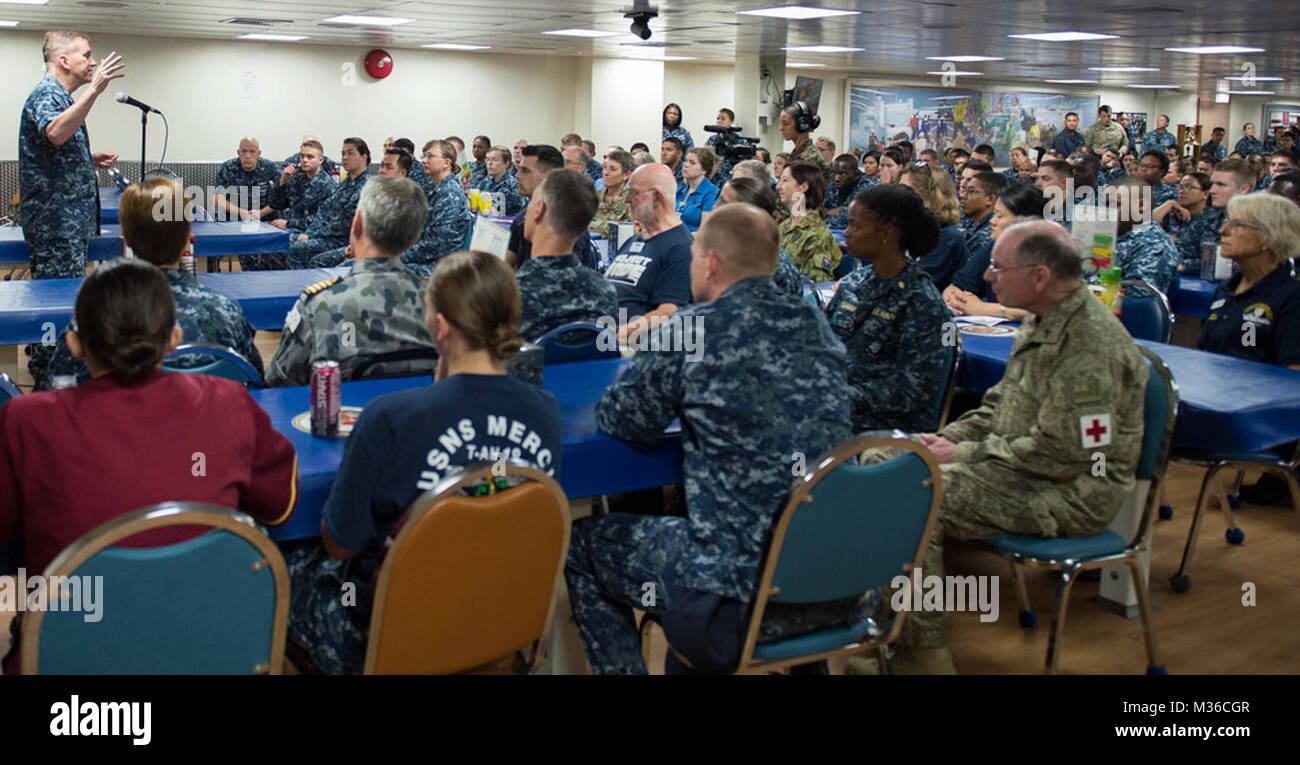 Task Force 73 commander addresses crew of USNS Mercy in Timor Leste ...