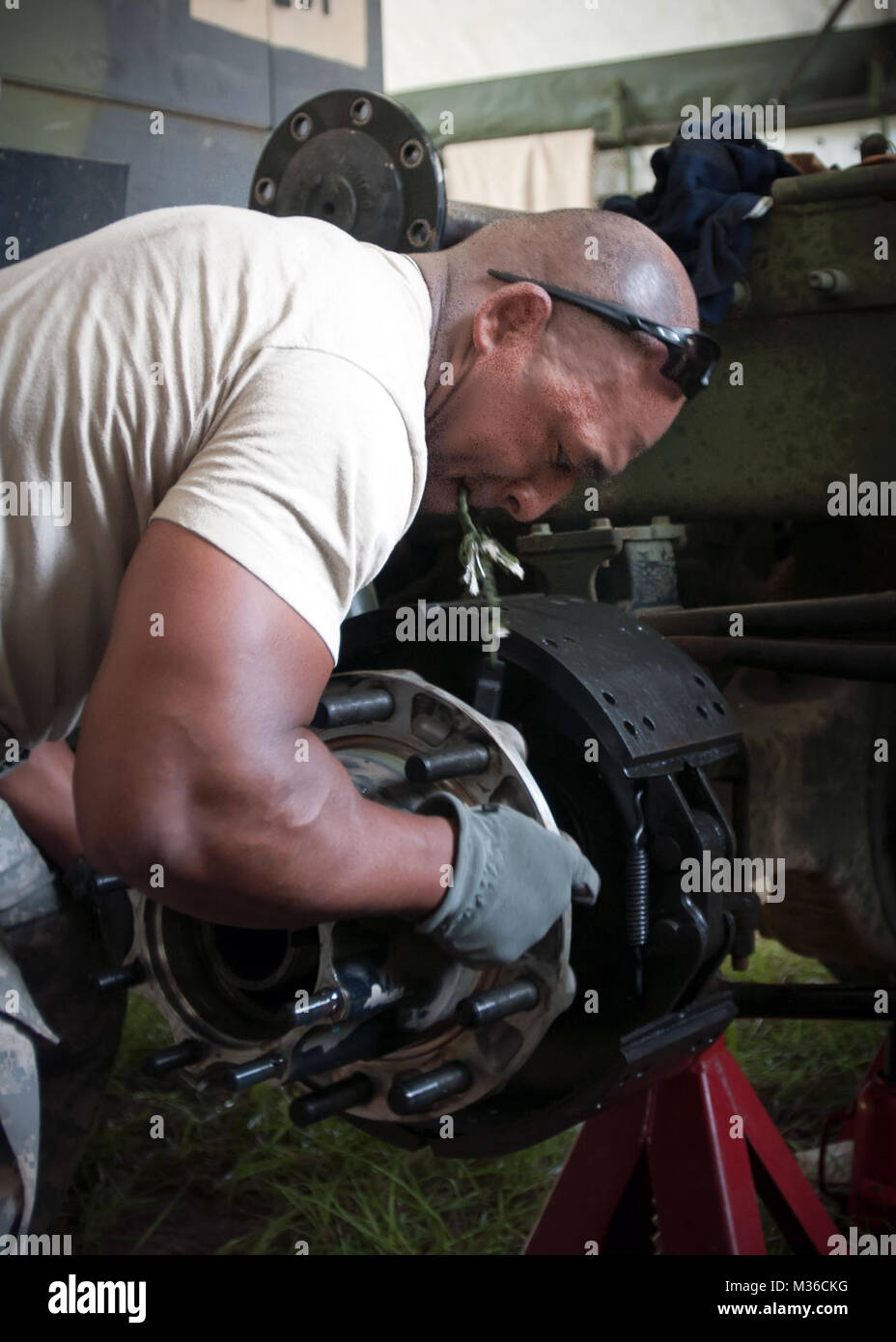 Spc. Anthony Carter, a light wheel vehicle mechanic with the 655th ...