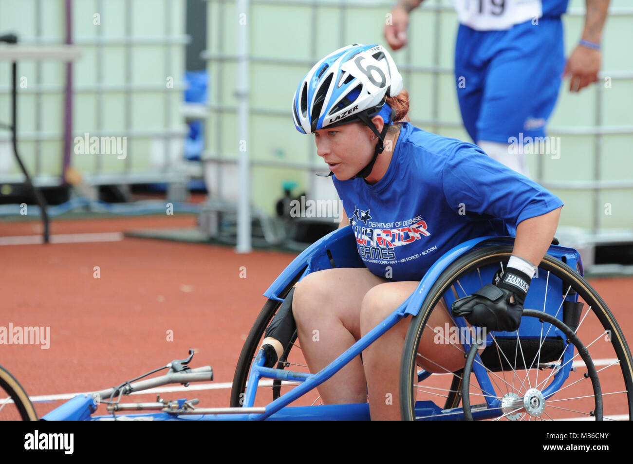 Air Force Veteran Tech Sgt. Mallory Dinkel competes in the recumbent ...