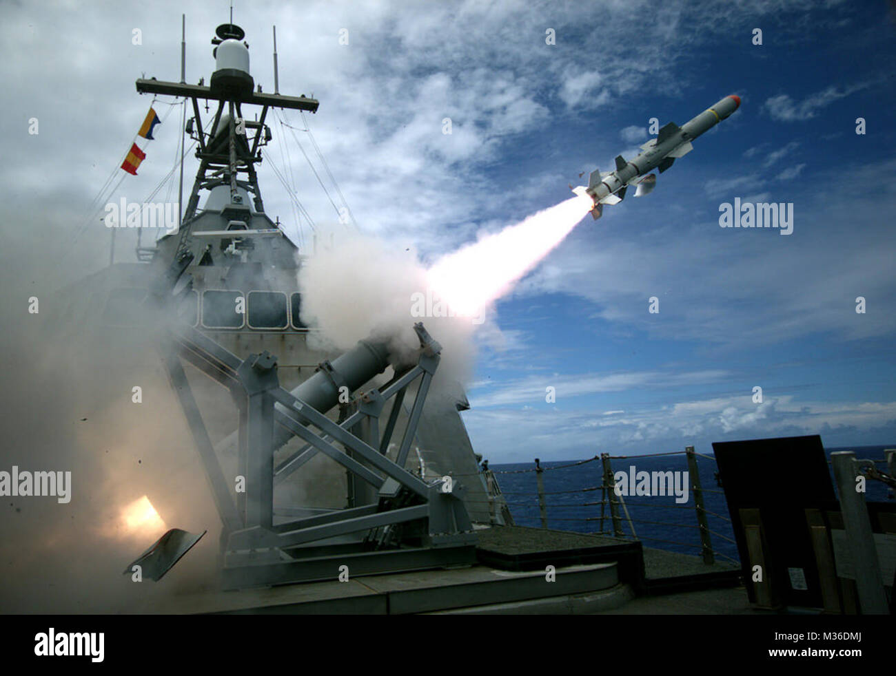 USS Coronado launches its first Harpoon Block 1C missile during RIMPAC ...