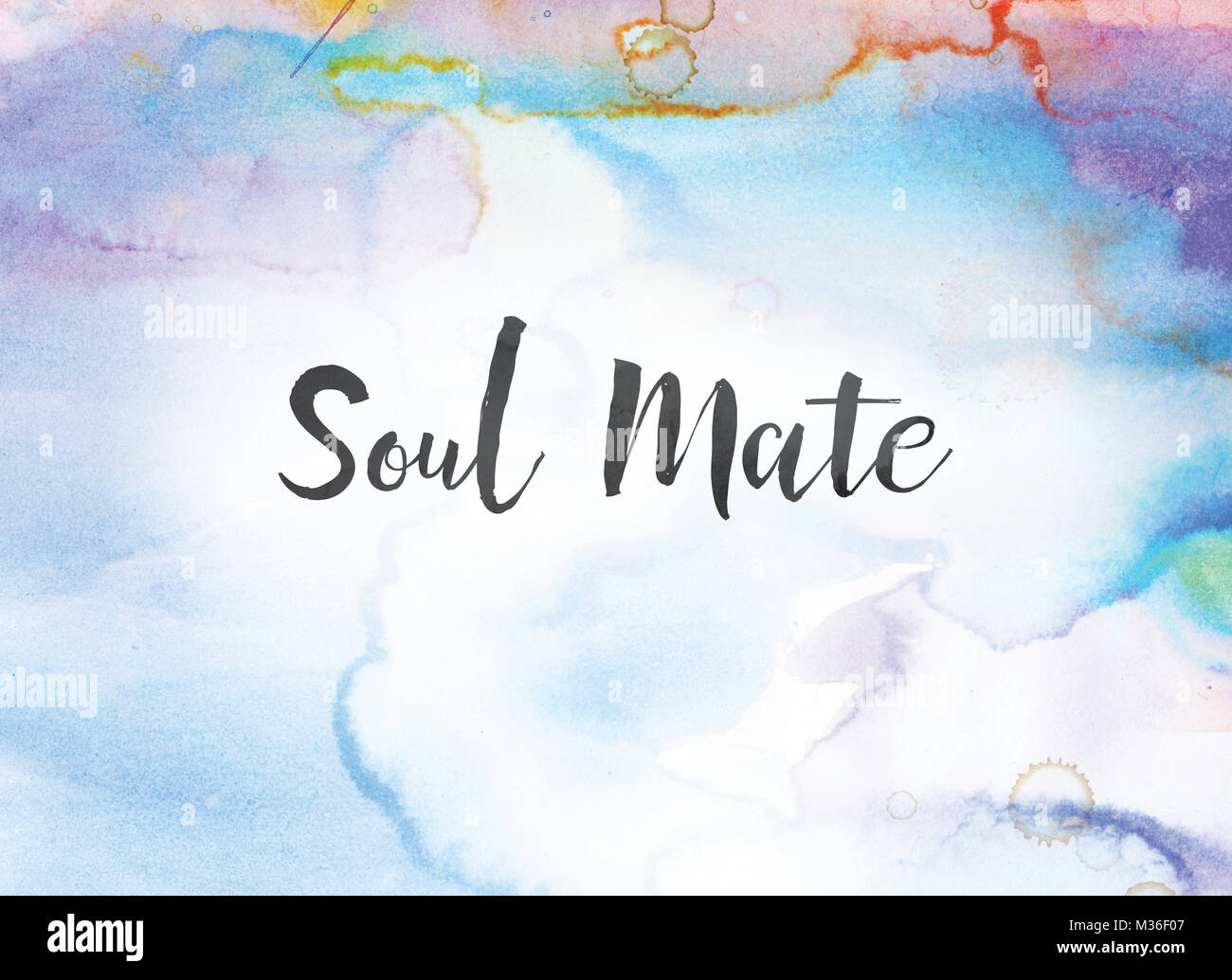 The words Soul Mate concept and theme written in black ink on a ...