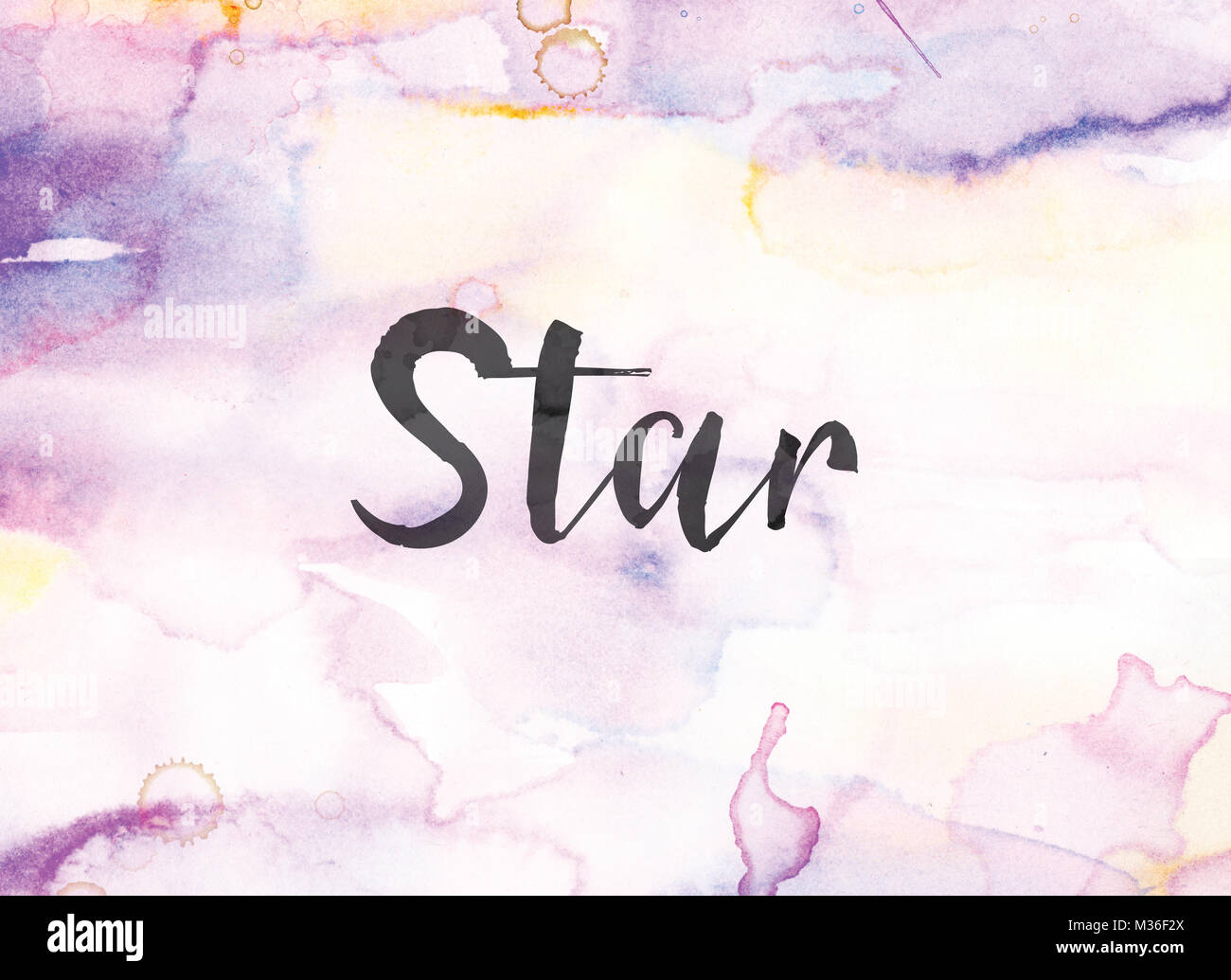 The word Star concept and theme written in black ink on a colorful ...