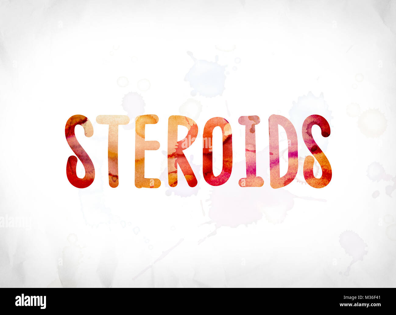 The word Steroids concept and theme painted in colorful watercolors on ...