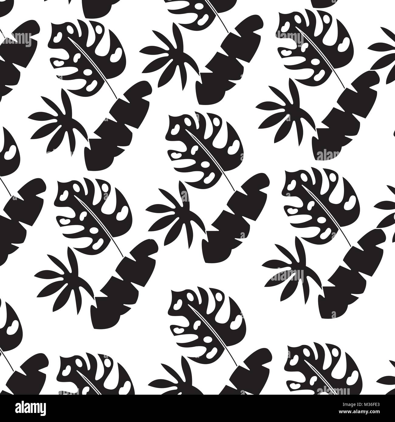 tropical differents leaves natural pattern decoration Stock Vector ...