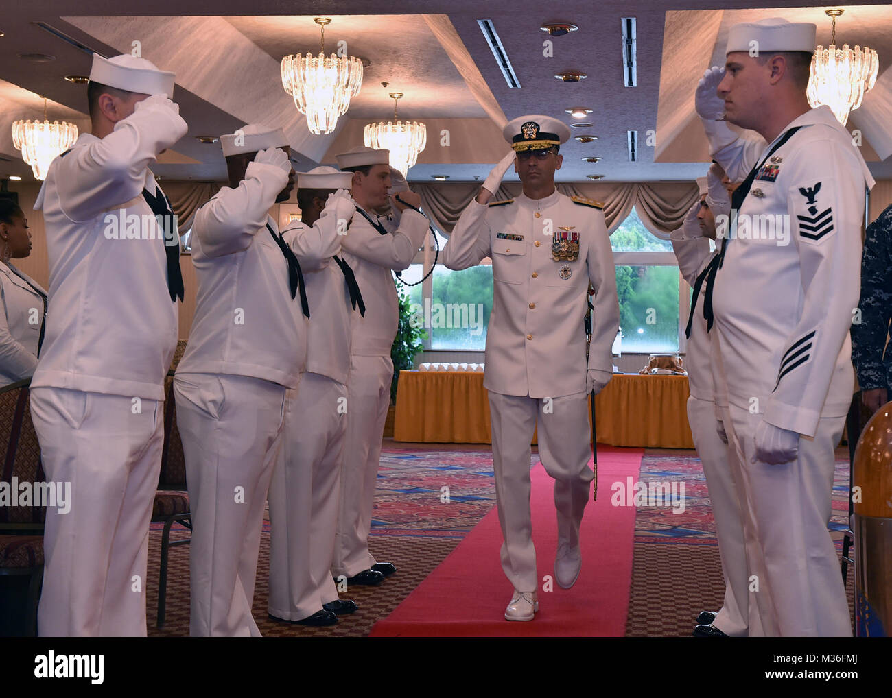 160919-N-FN963-024 YOKOSUKA, Japan (Sept. 19, 2016) Sideboys render ...