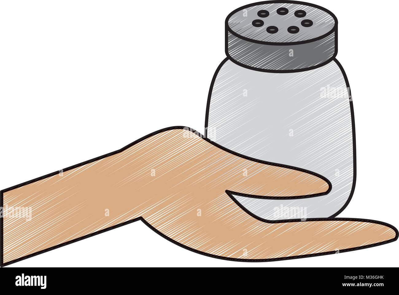hand holding salt shaker condiment mineral Stock Vector Image & Art - Alamy