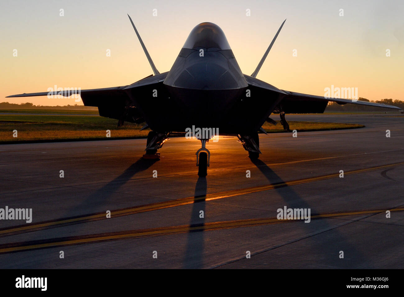 A U.S. Air Force F-22 Raptor from Langley Air Force Base, Virginia ...