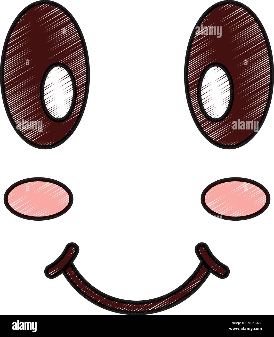kawaii happy expression cartoon smile Stock Vector Image & Art - Alamy