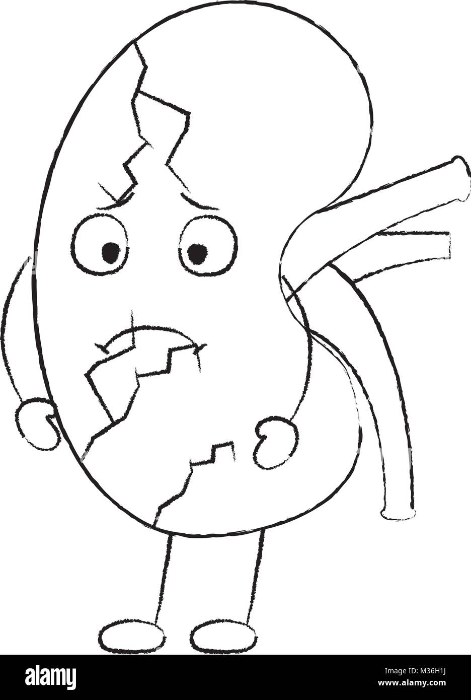 Liver human cartoon design Black and White Stock Photos & Images - Alamy