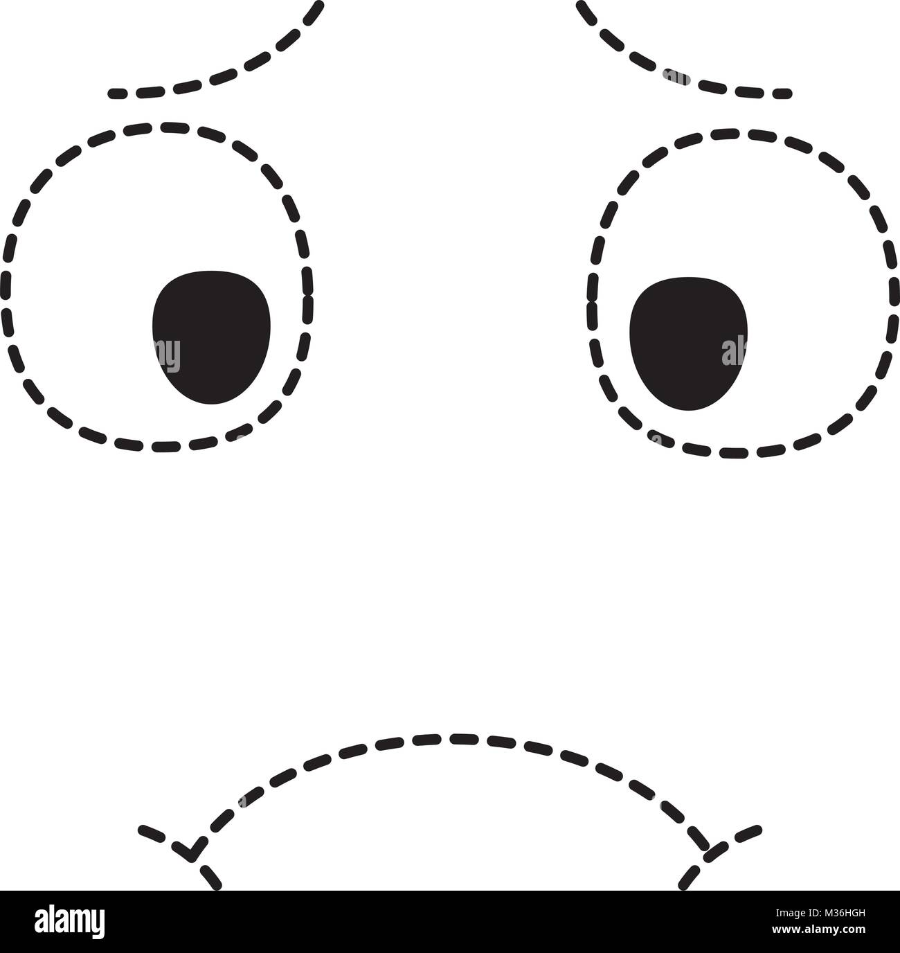 cute kawaii sad face expression cartoon Stock Vector Image & Art - Alamy