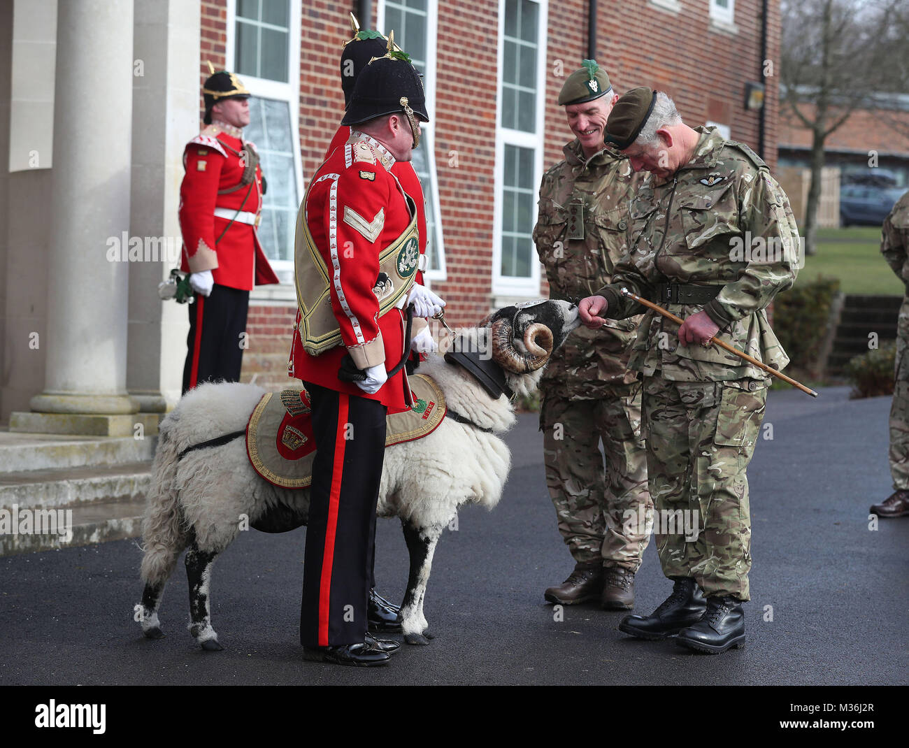The Prince of Wales (right) at Bulford Camp in Salisbury during a visit ...