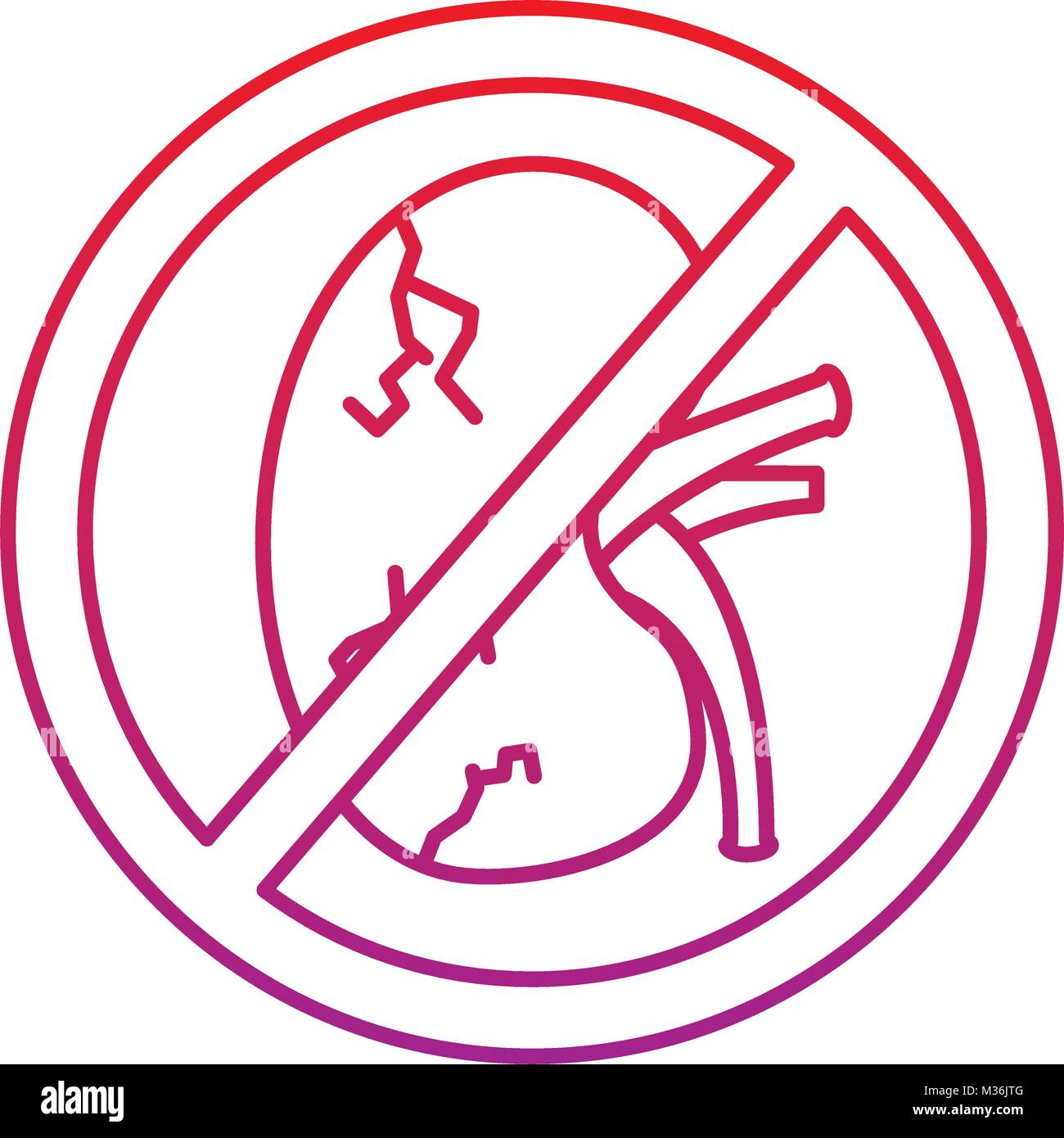 no human kidney disease medical diagram forbidden sign Stock Vector ...