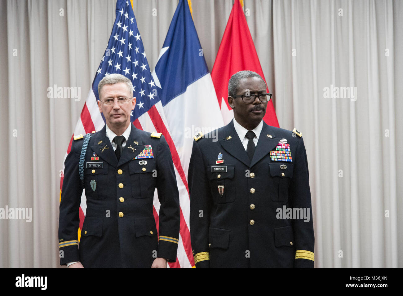 Col. Joachim Strenk and Maj. Gen. Lester Simpson prepare for the award ...