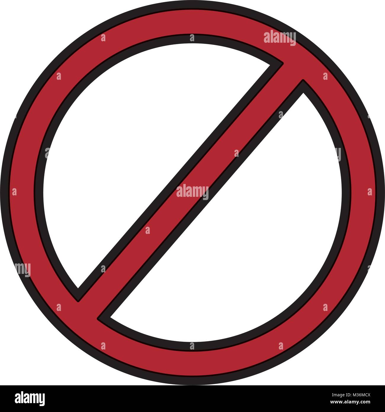 prohibition no symbol red round stop warning sign template Stock Vector ...