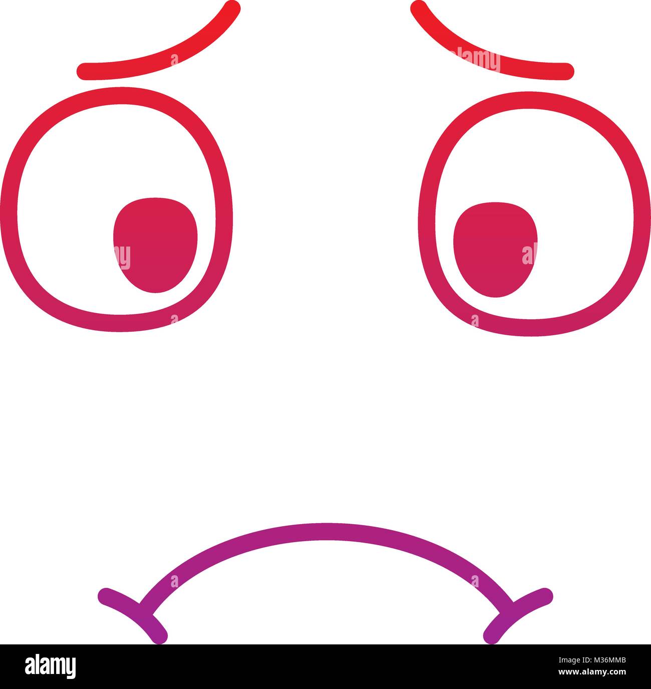 cute kawaii sad face expression cartoon Stock Vector Image & Art - Alamy