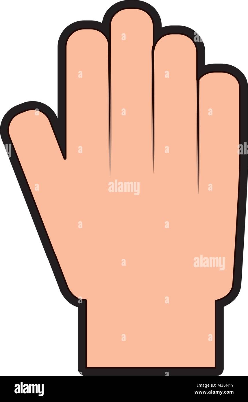 hand showing five finger palm stop Stock Vector Image & Art - Alamy