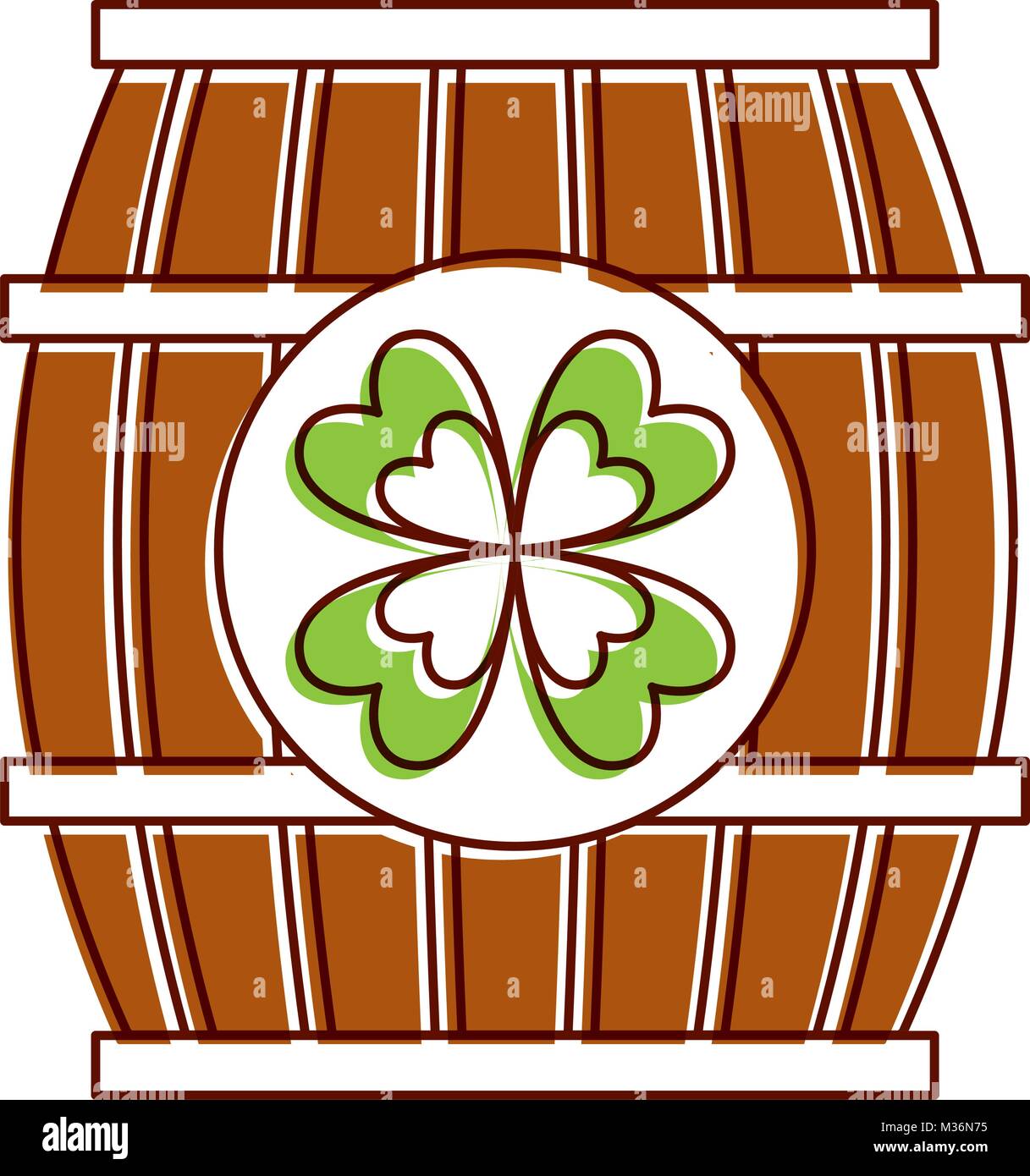 wooden barrel with clover concept Stock Vector Image & Art - Alamy