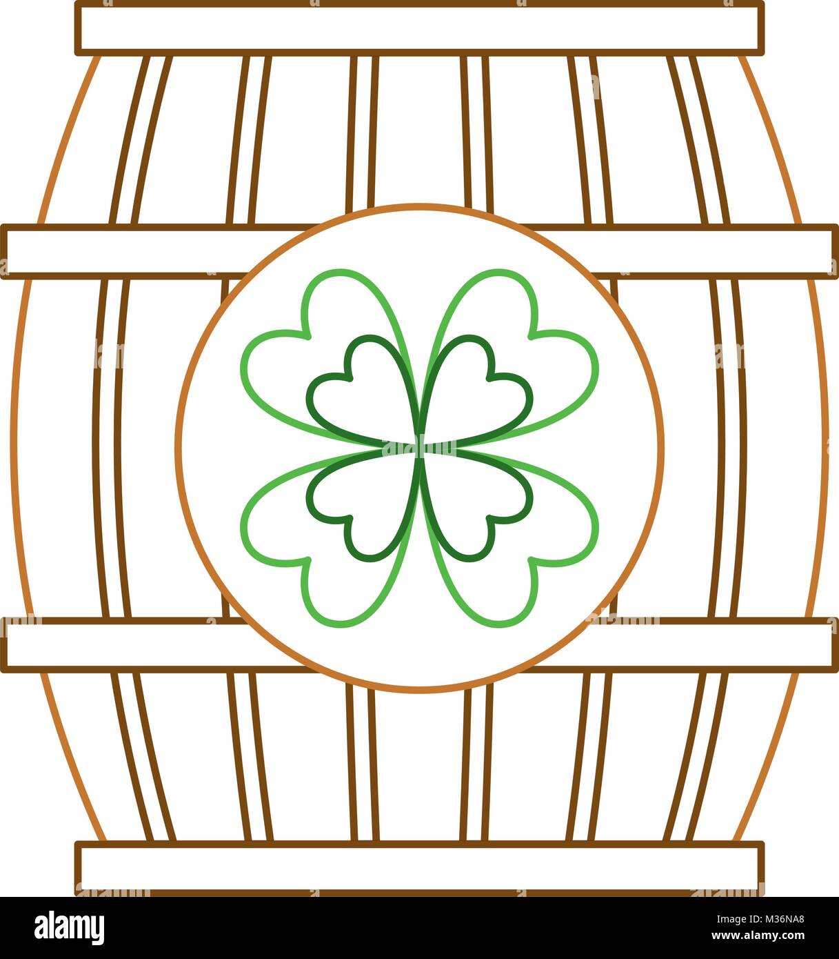 wooden barrel with clover concept Stock Vector Image & Art - Alamy